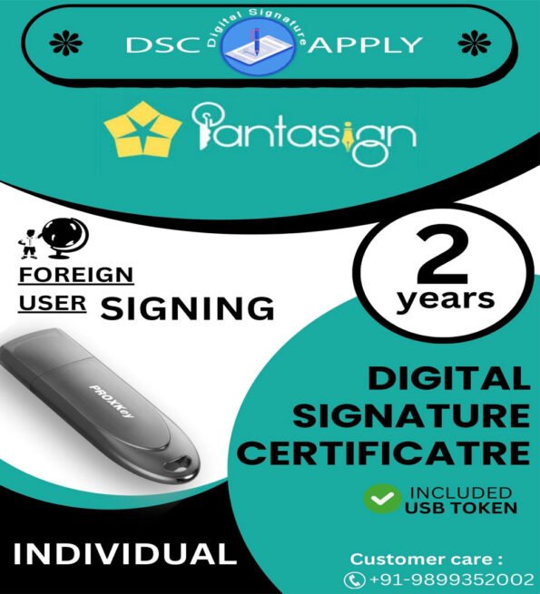 Pantasign Class 3 Individual Foreign Signing DSC For 2 Years With Token - DSC Apply