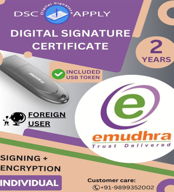 eMudhra Class 3 Individual Foreign Combo DSC 2 Years