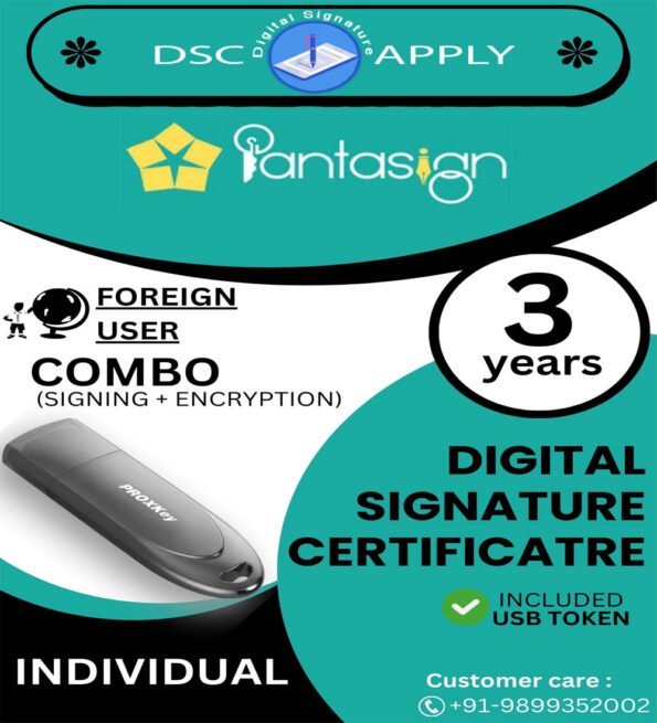 Pantasign Class 3 Combo DSC Individual Signing and Encryption For 2 Years With Token – DSC Apply ...