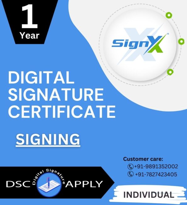 Buy SignX Class 3 Individual Signing DSC Online