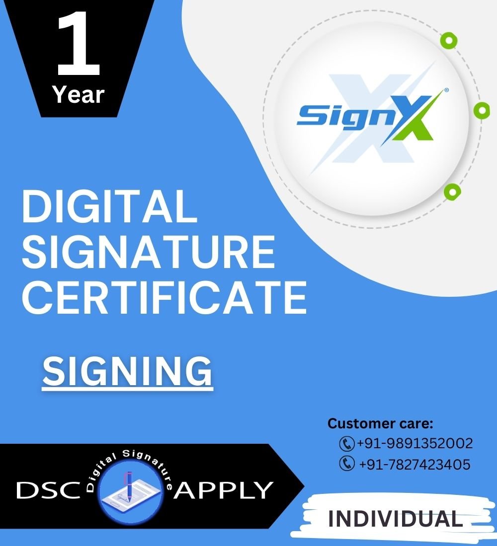 SignX Class 3 Individual Signing DSC for 1 Year – DSC Apply | Digital ...